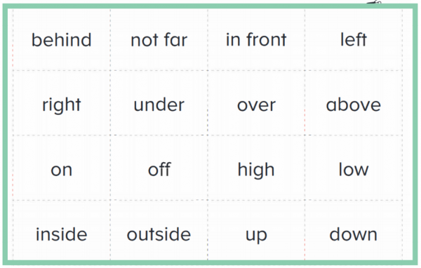 Positional Language Cards - ORIGO Education