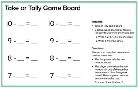 Take or Tally Game Board - ORIGO Education